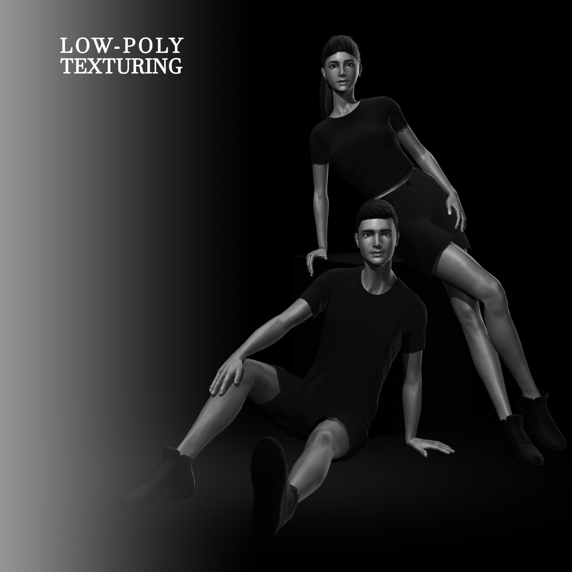 ArtStation - Low-poly boy and girl