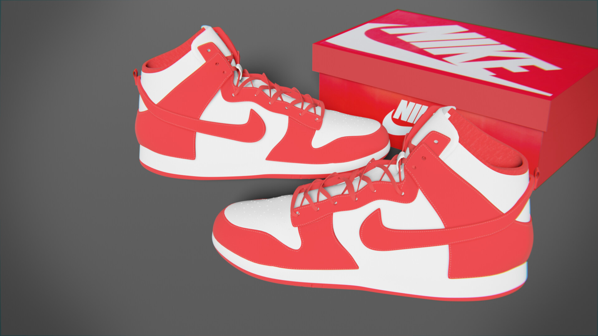 ArtStation - Nike Dunk High University Red
