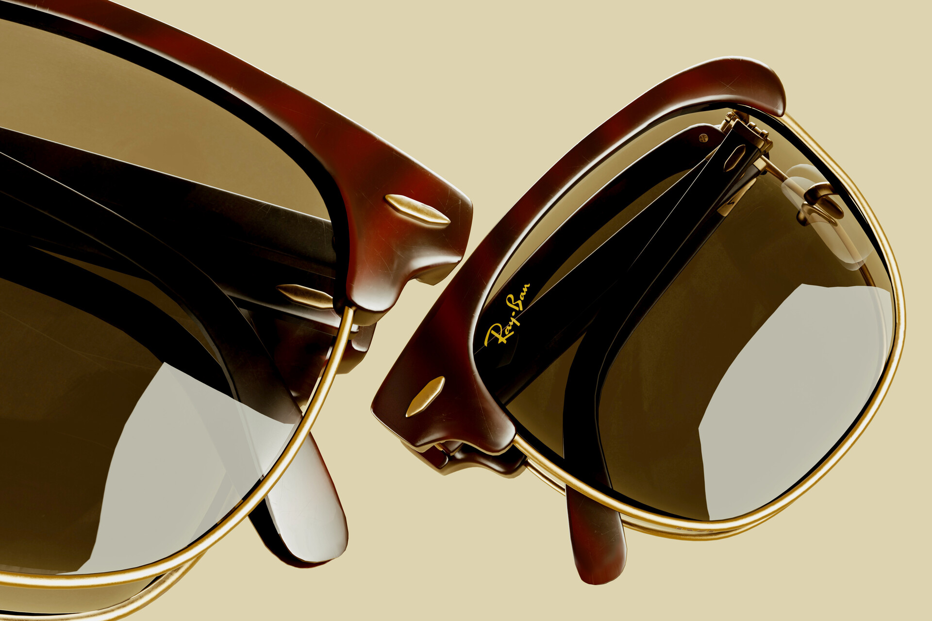 ArtStation - Ray Ban Clubmasters sun glasses