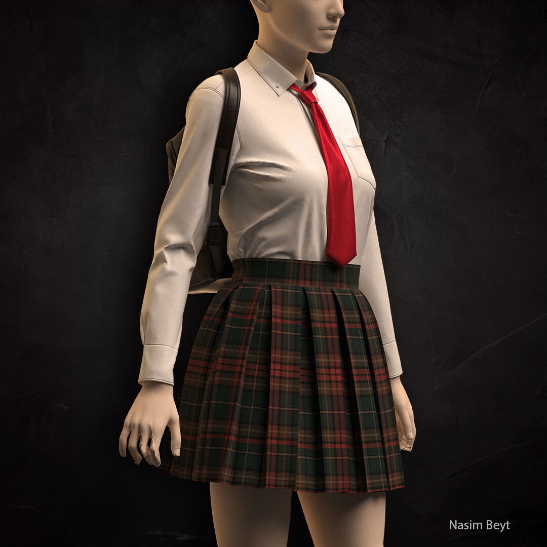 ArtStation - SCHOOL UNIFORM with BAG & SHOES PACK with TEXTURES (VOL.01 ...