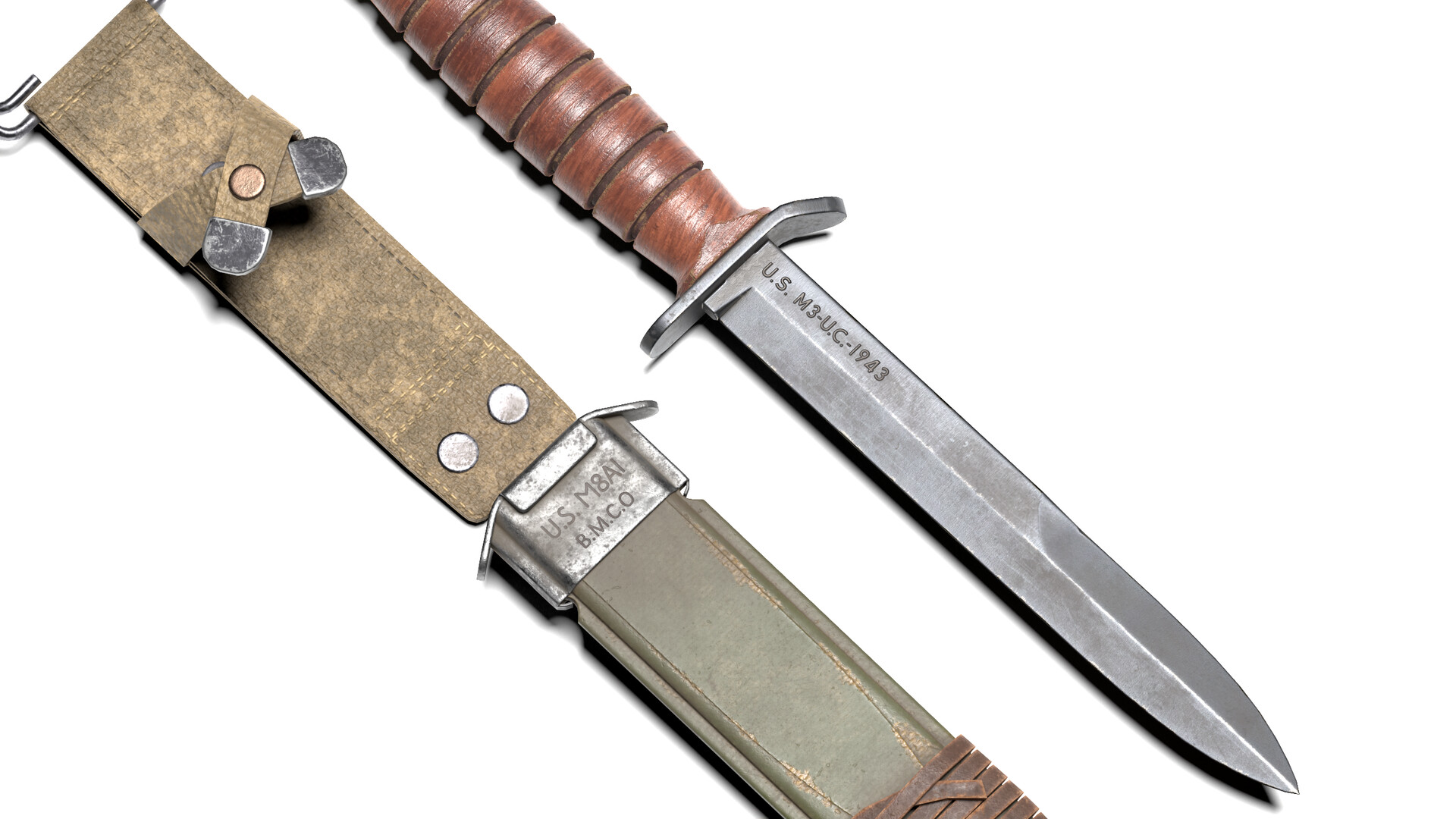 ArtStation - M3 Knife and M8A1 Scabbard