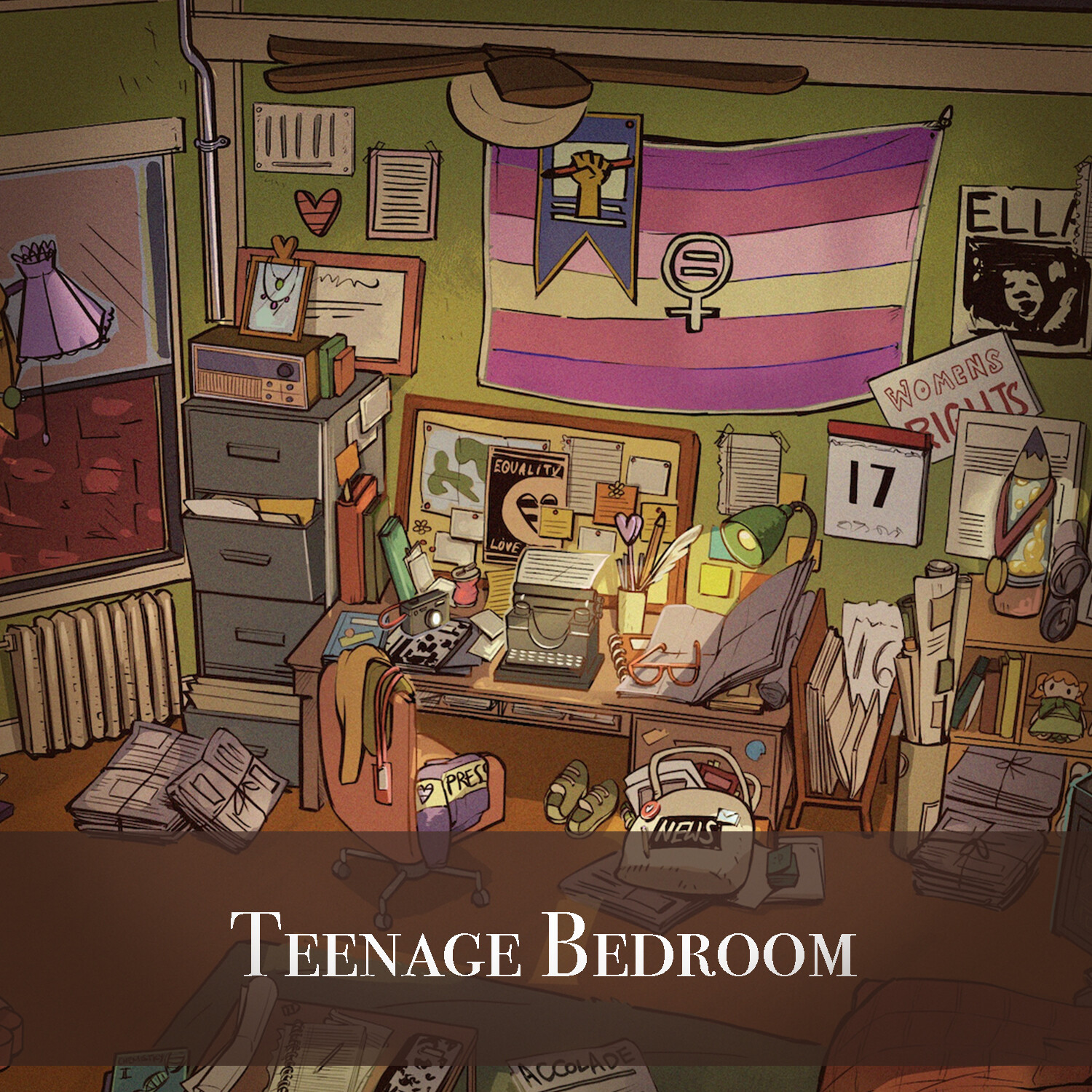 ArtStation - Teenage Bedroom: Aspiring New York Journalist!