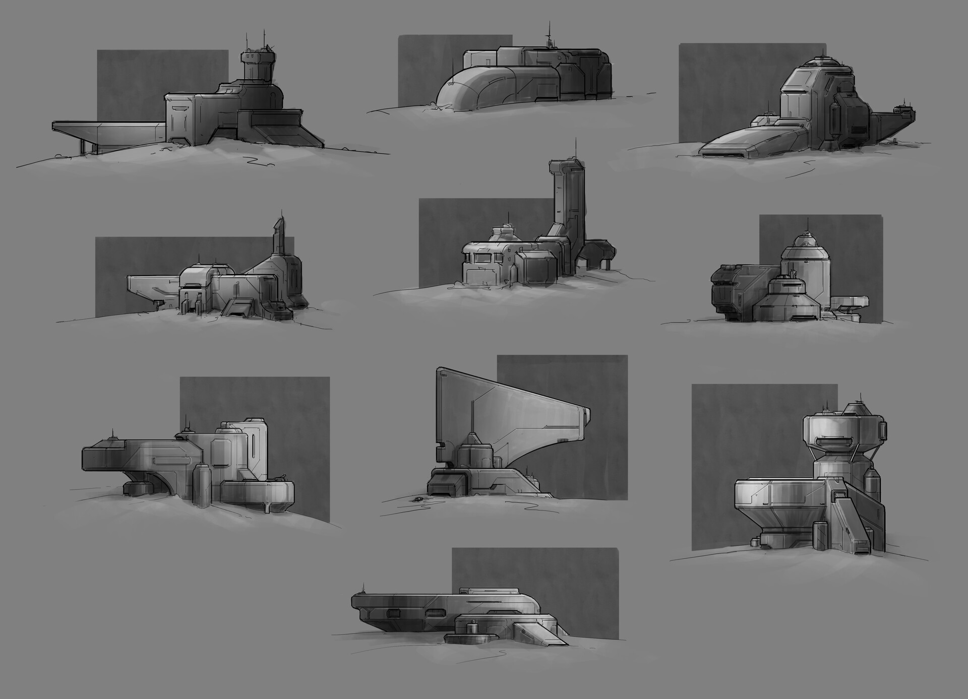 ArtStation - Various Building Sketches