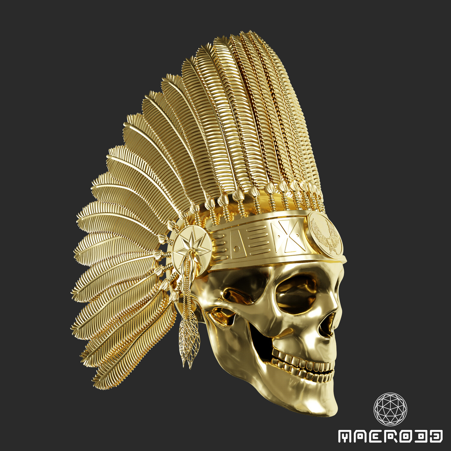 ArtStation - Golden skull