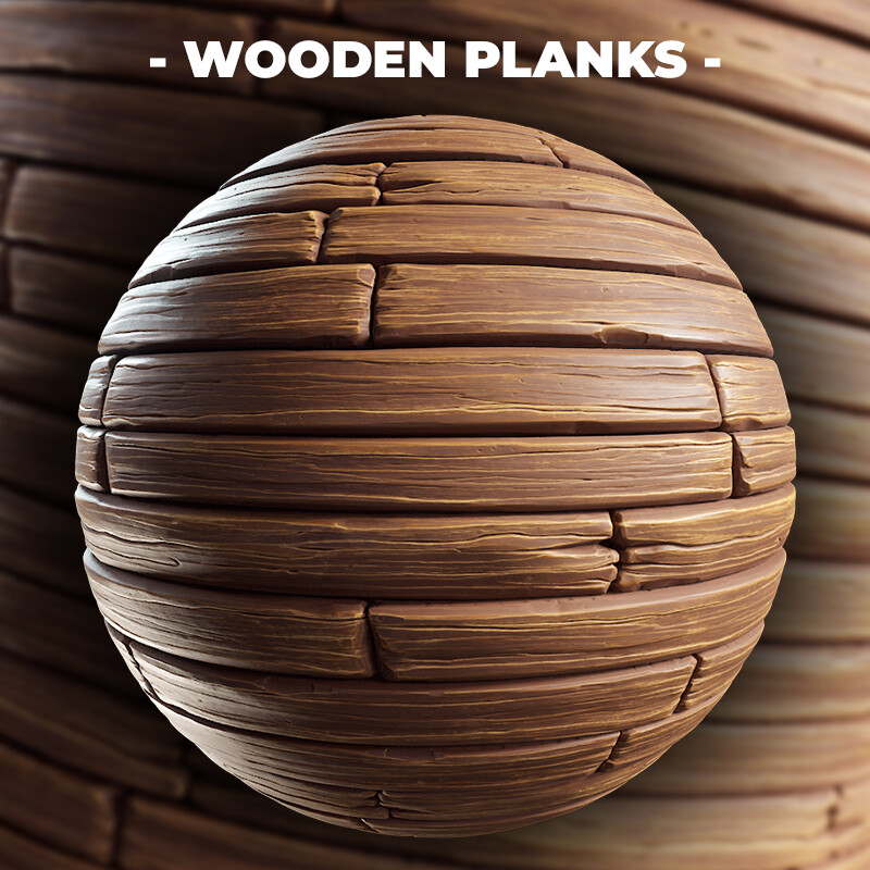 ArtStation - Stylized Wooden Planks Material