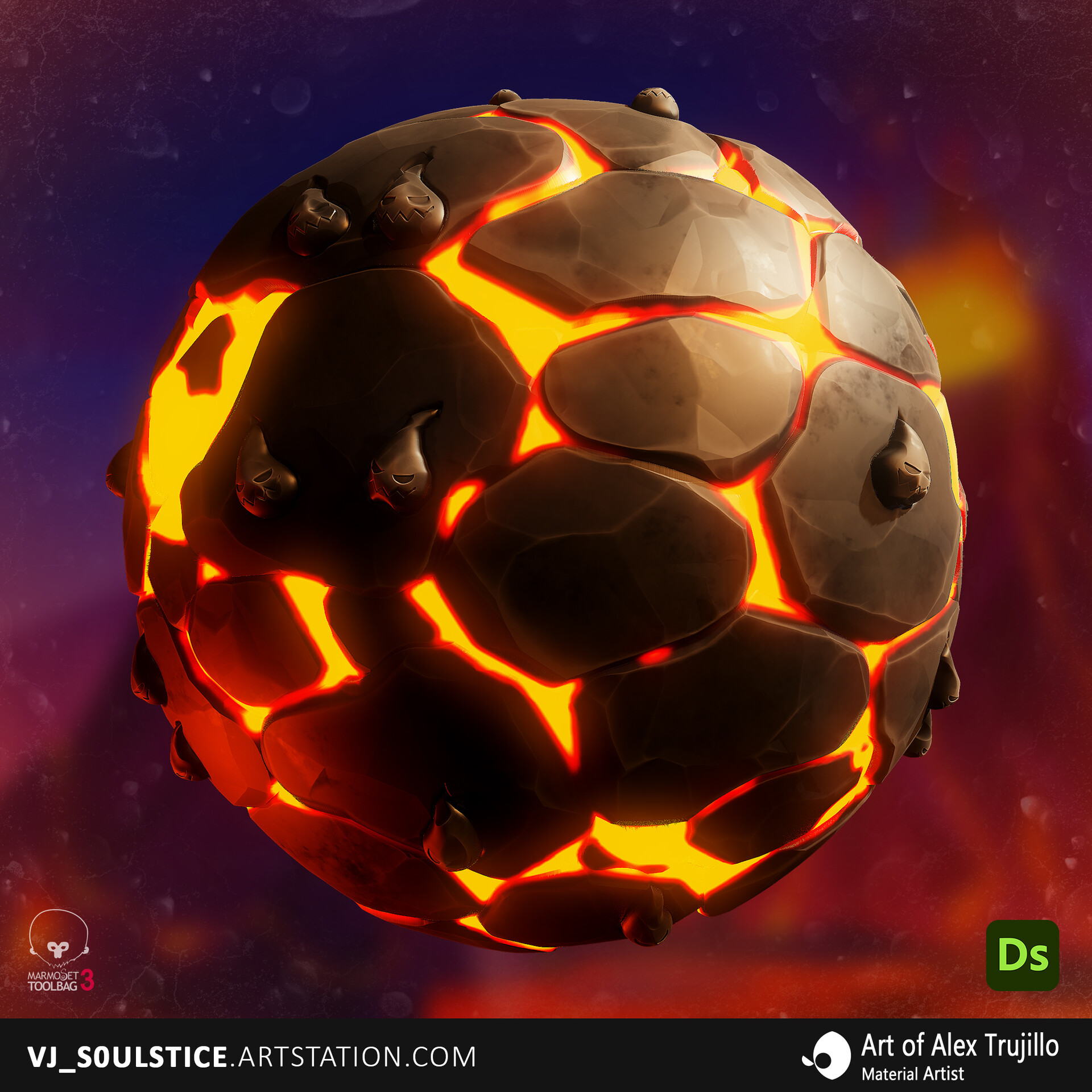 ArtStation - Stylized Lava Rock Floor