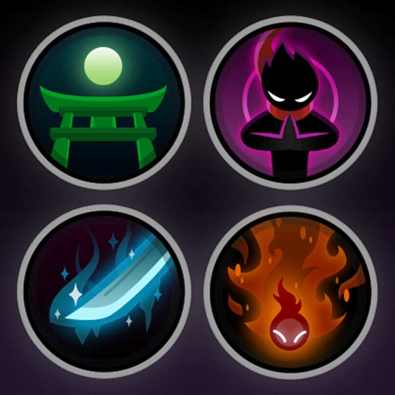 ArtStation - Ninja Skills Icons & UI Design - Stickman Revenge 4
