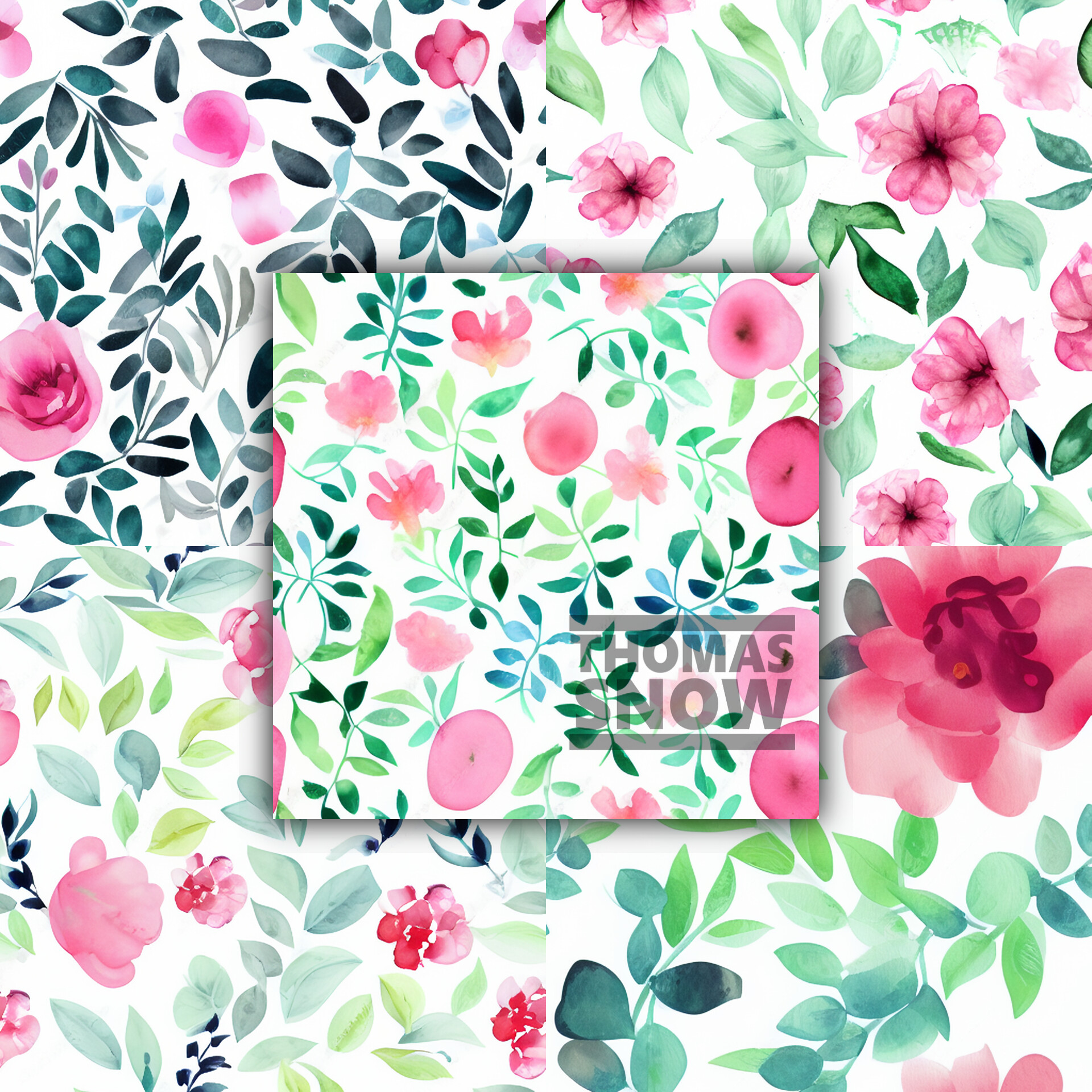 Thomas Snow - "Bloom #7" seamless patterns collection