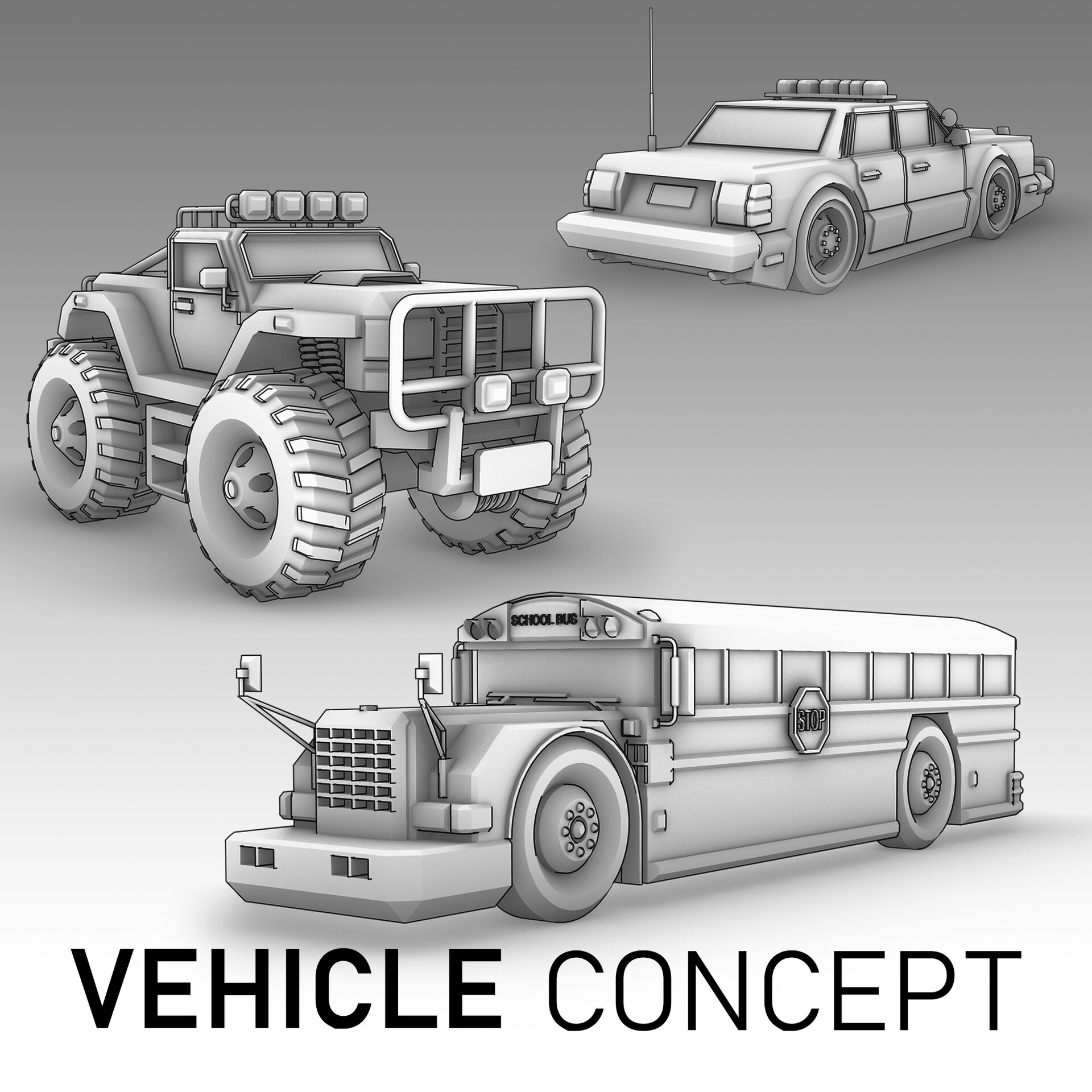 ArtStation - Low Poly Vehicles Concept Art