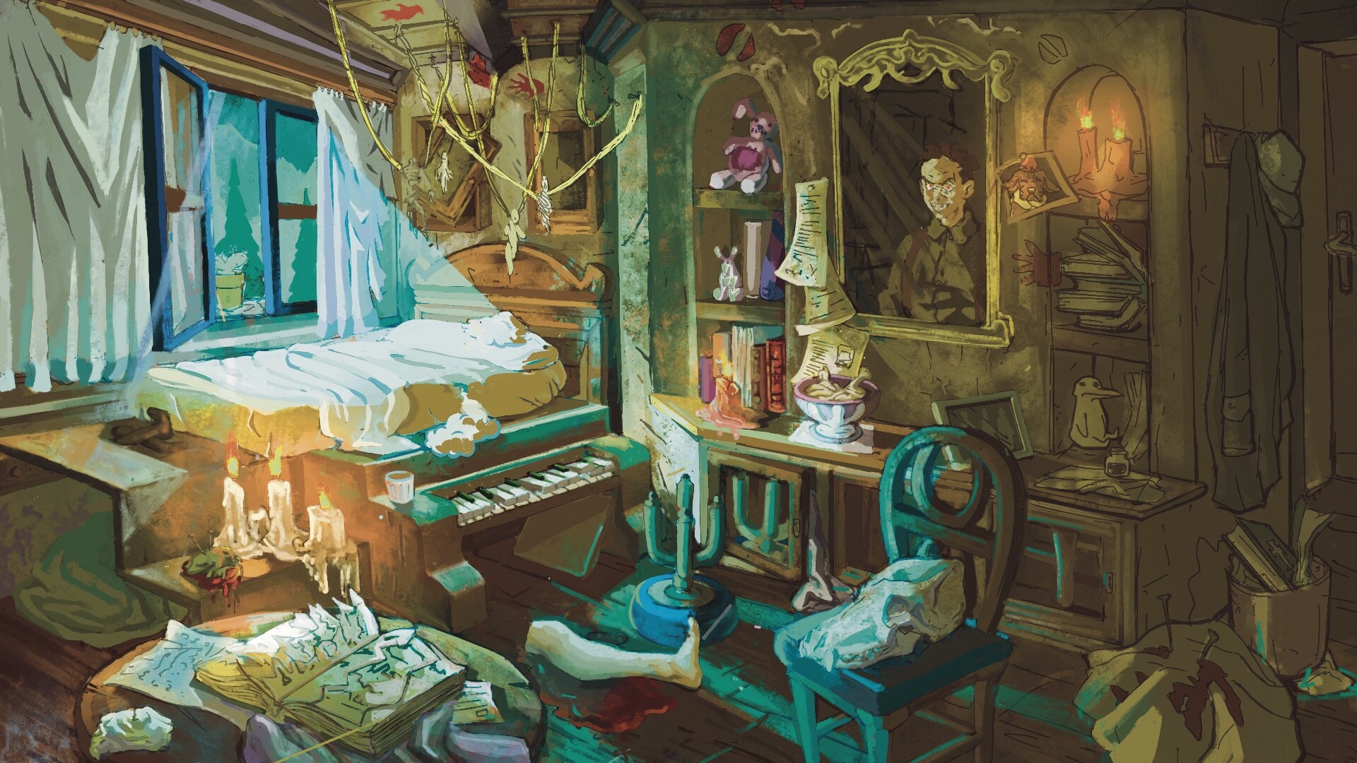 ArtStation - The room of a possessed (Scenary).