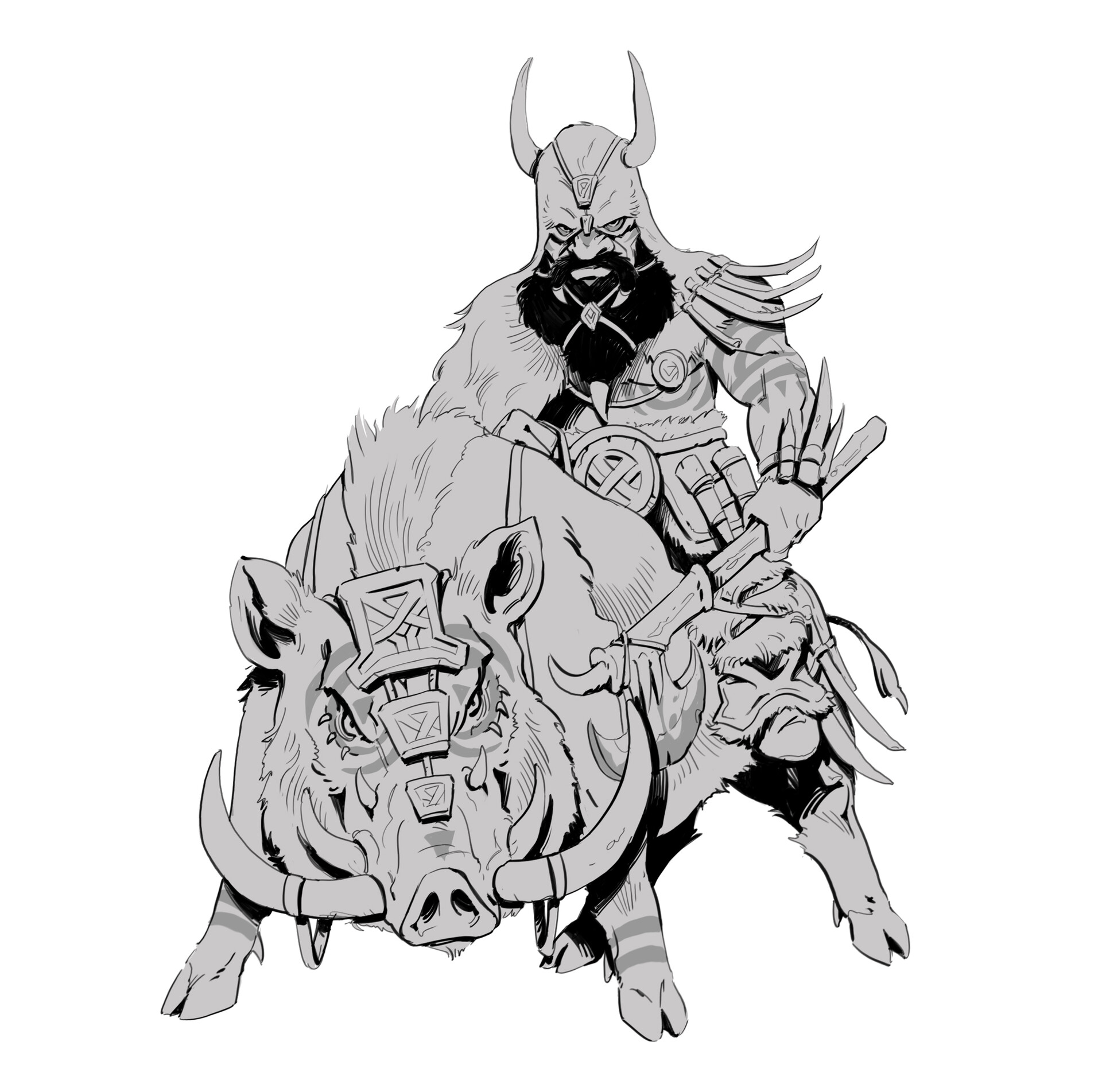 ArtStation - Boar riders