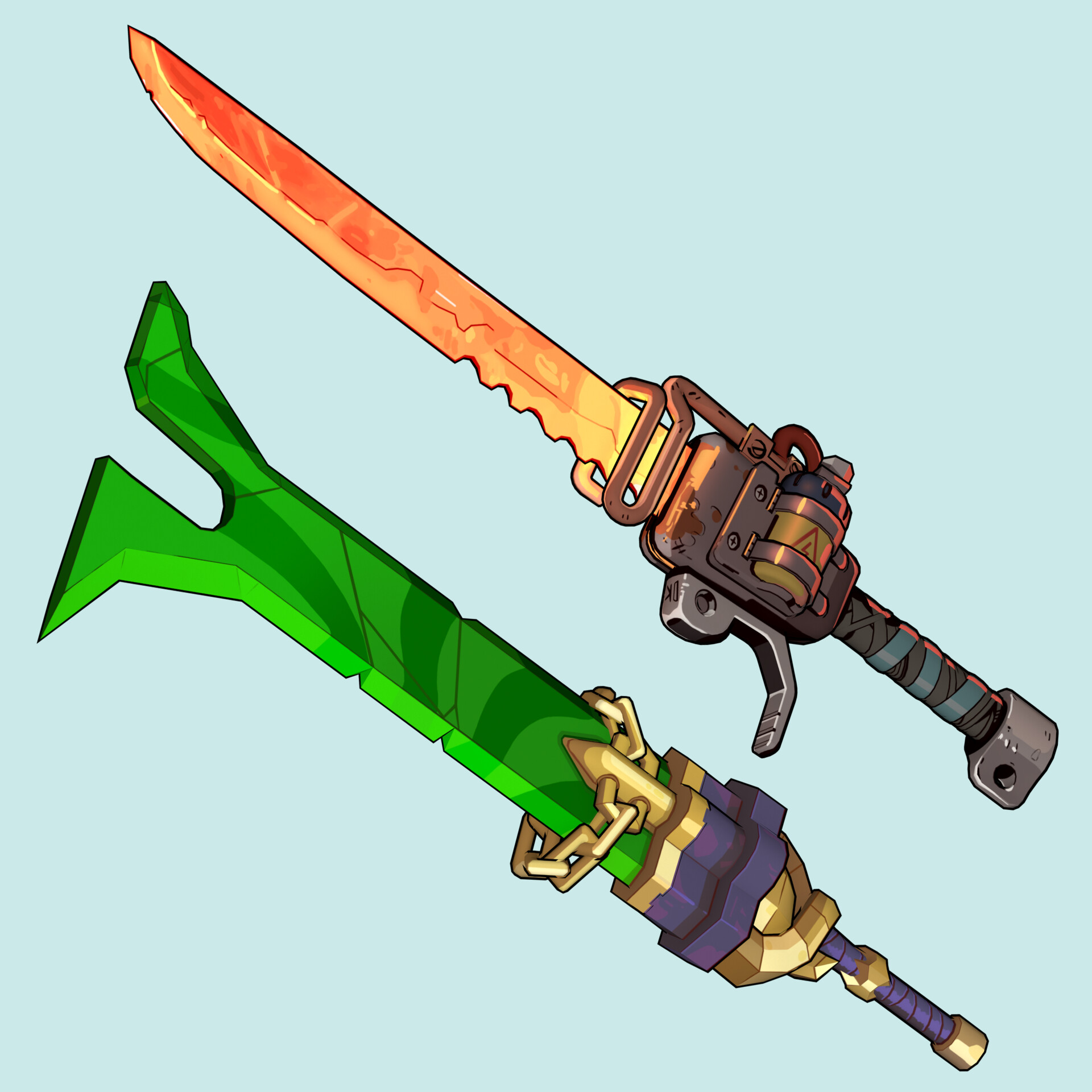 ArtStation - 3D Hand-Painted Swords