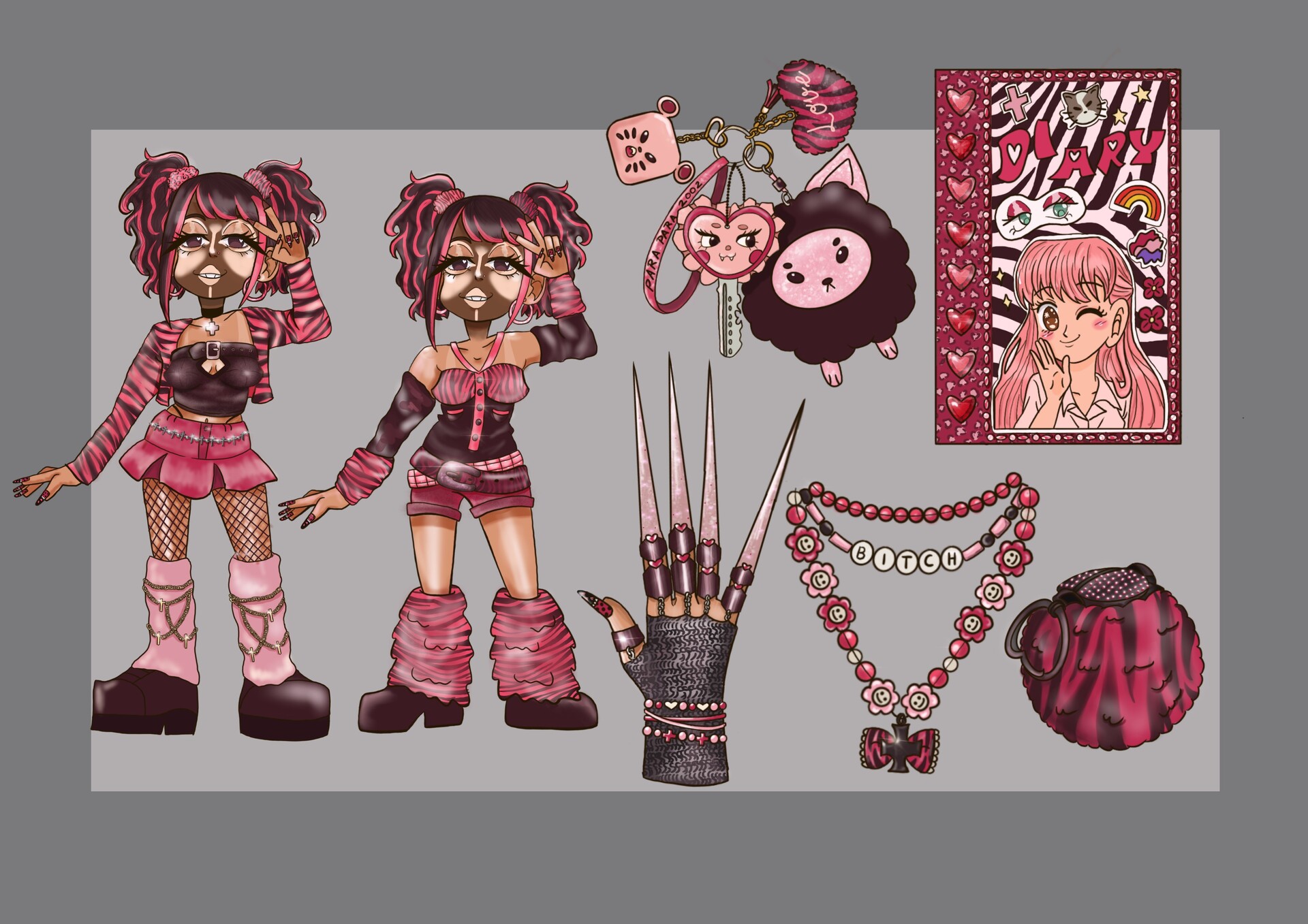 ArtStation - Gyaru Inspiration Props