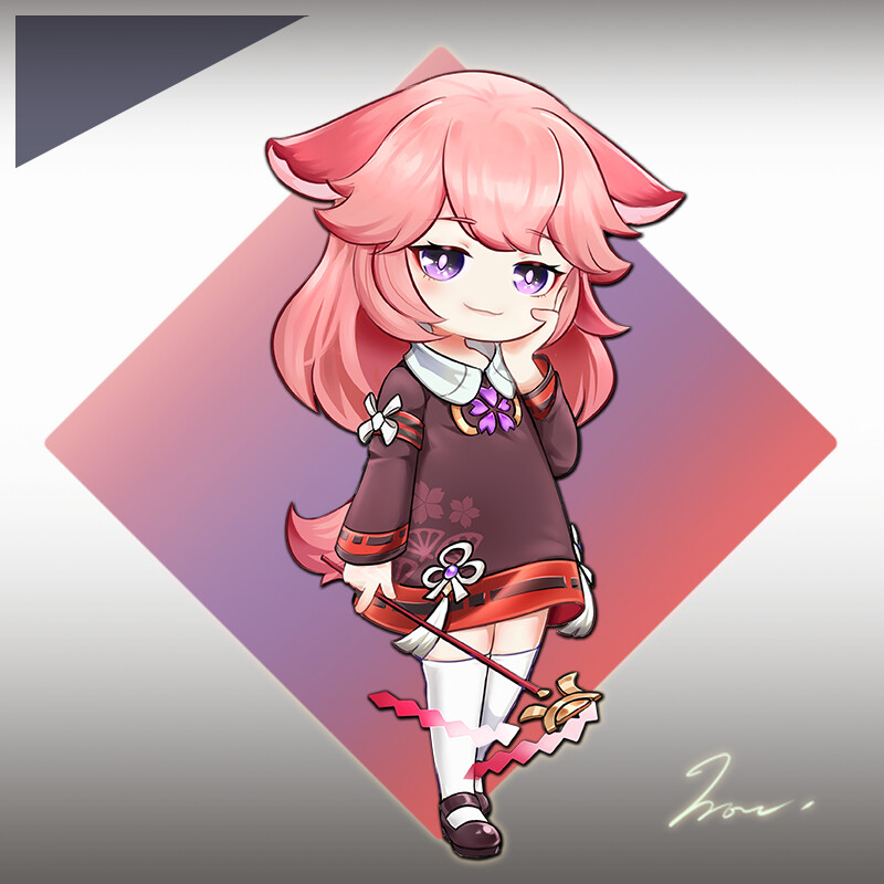 ArtStation - Genshin Impact - 【Kid】Yae Miko 八重神子