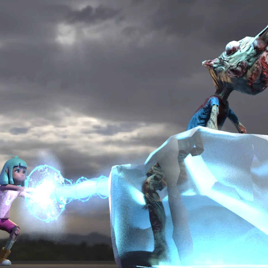 ArtStation - Houdini Ice Beam and Freezing Effect