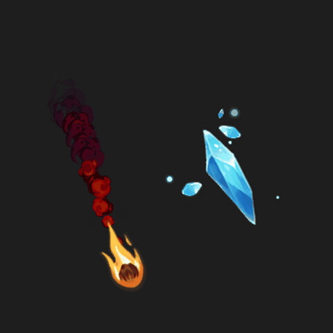 ArtStation - Unity 2D FX | FIREBALL & ICICLE