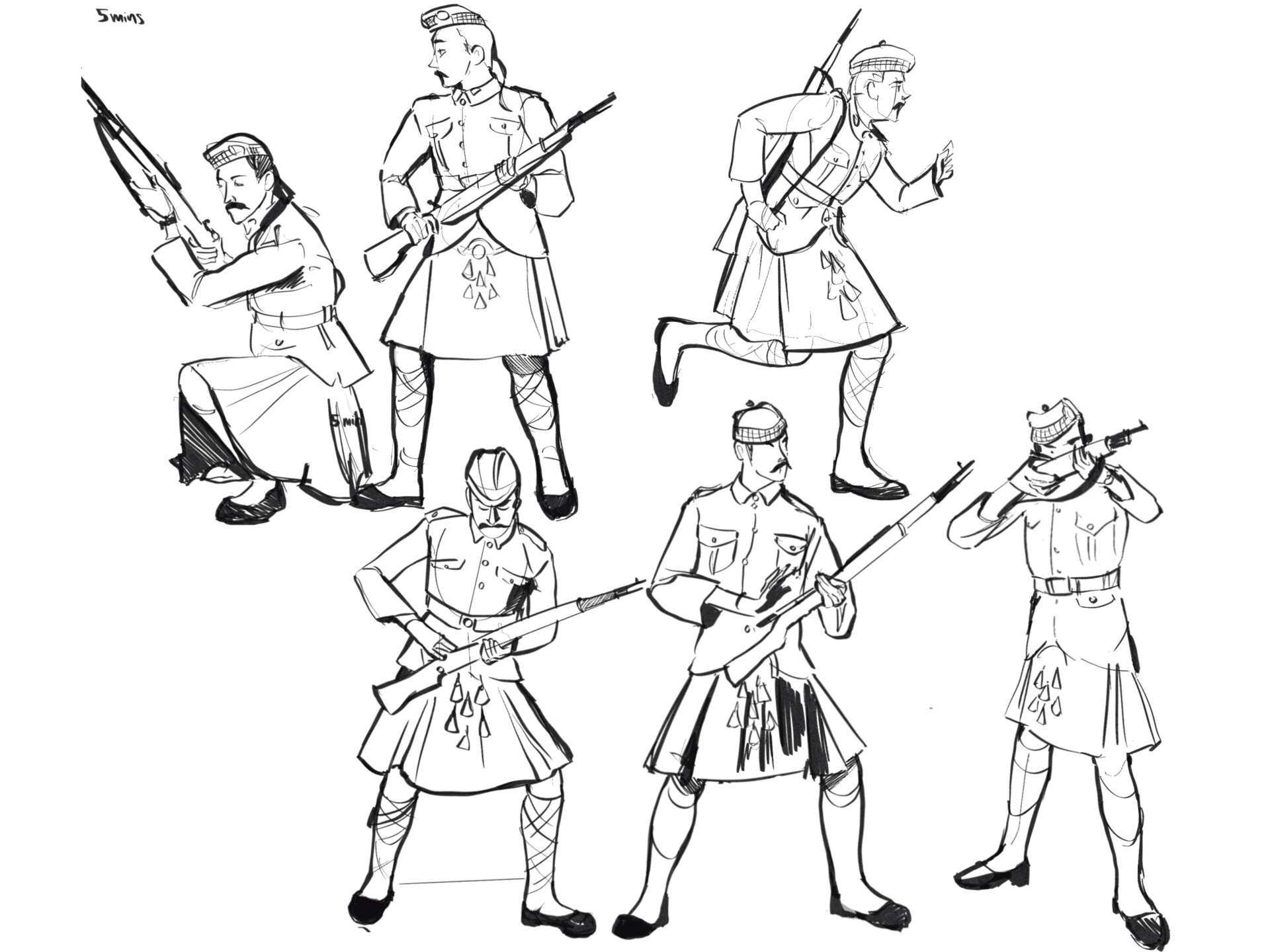 ArtStation - Scottish Kilt Live Gesture Drawings