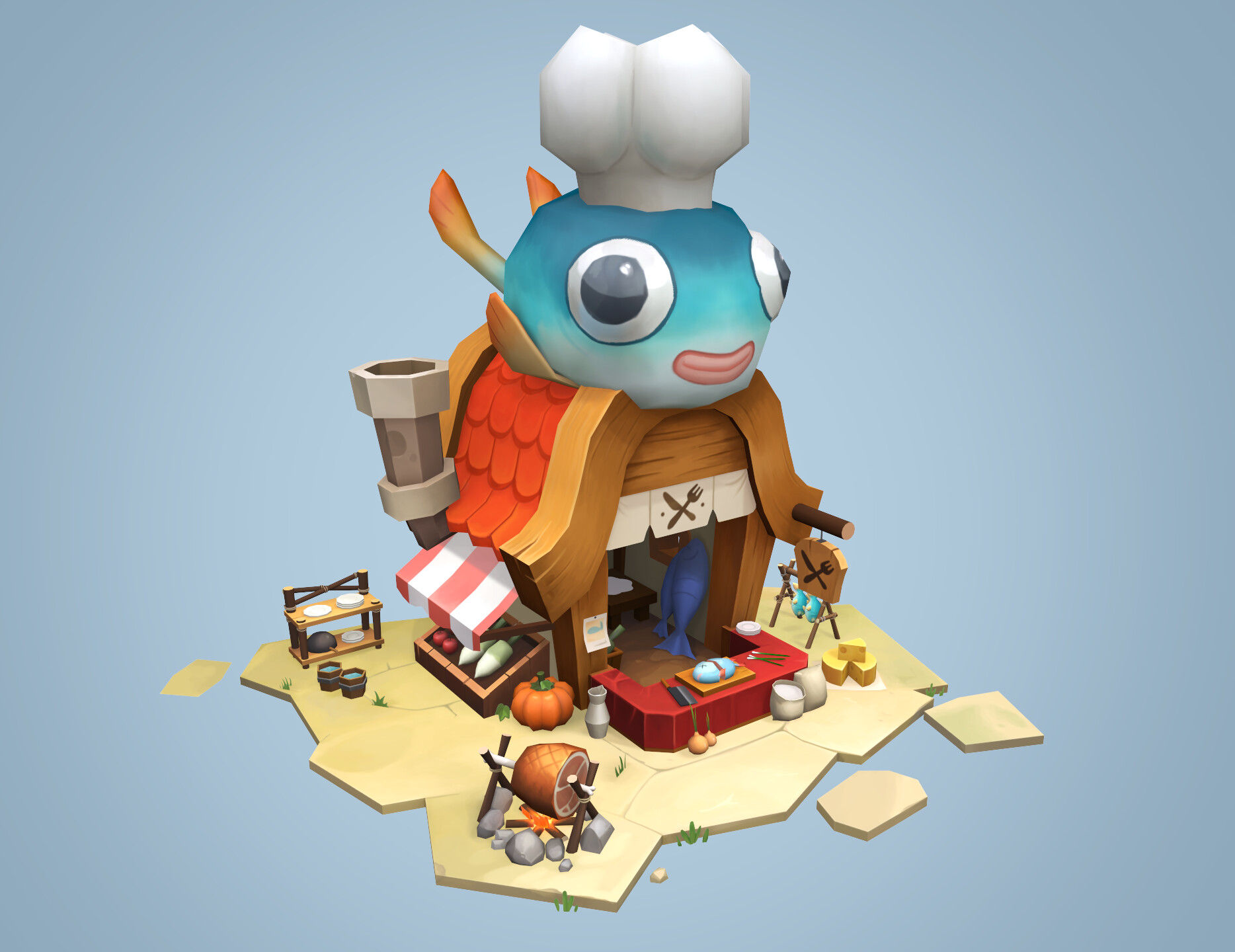 ArtStation - Fish Shop Building