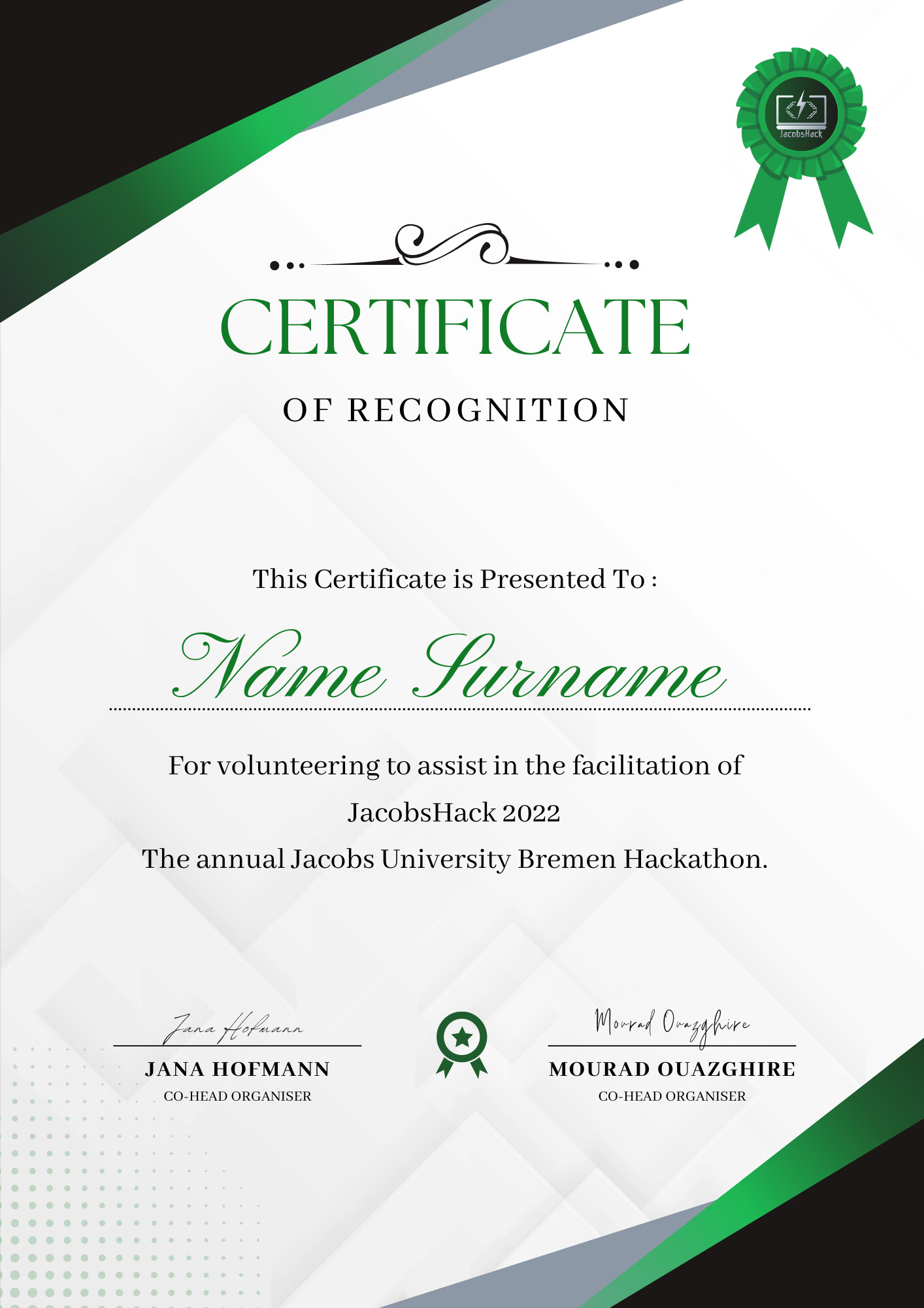 ArtStation - BTS • Certificate Design Hackathon Organisers • JacobsHack ...