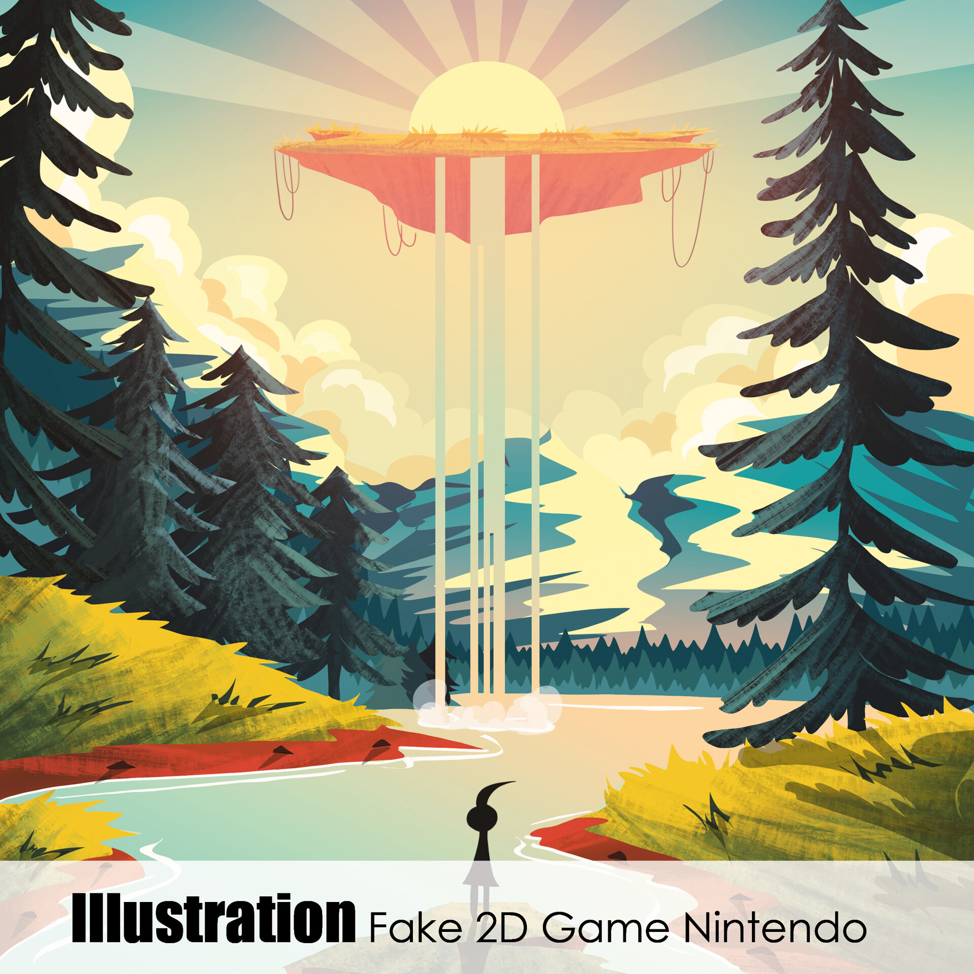 ArtStation - illustration - Fake 2D Game Nintendo