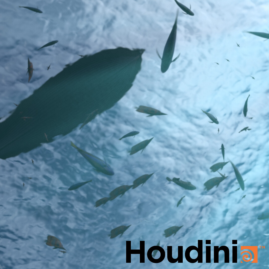ArtStation - Houdini - Fish Flock inside the Ocean