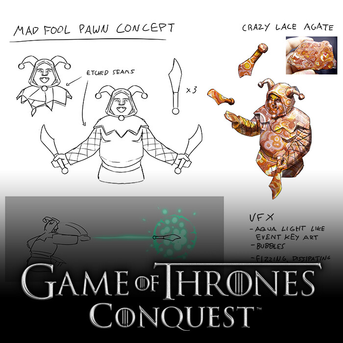 Amy Kaufman - GoT:C - Mad Fool Monster Pawn Concept