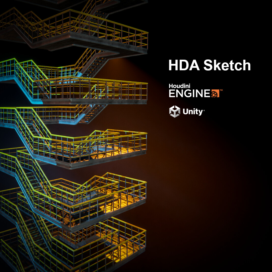 ArtStation - HOUDINI Sketch " Stairs, Platform"