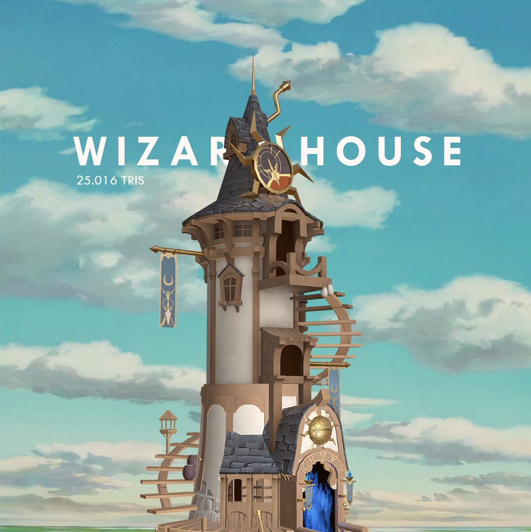 ArtStation - Stylized Wizard House - Anime House