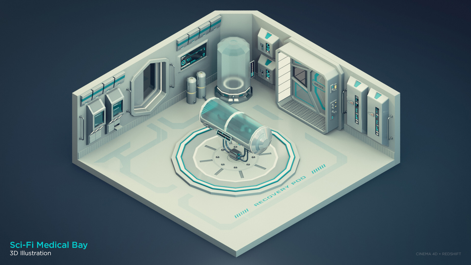 ArtStation - Sci-Fi Medical Bay - 3D Illustration