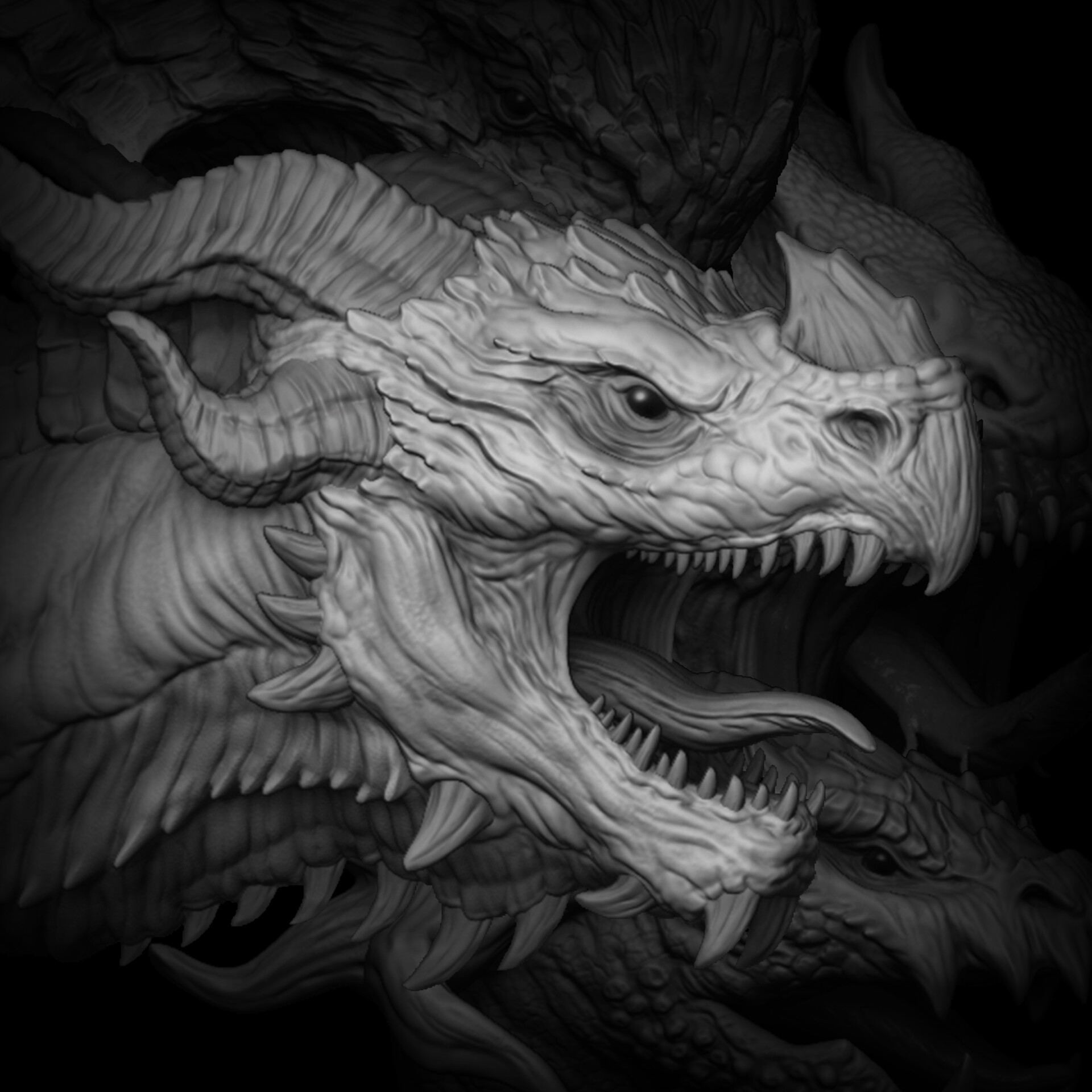 ArtStation - Dragon Heads IMM Brush