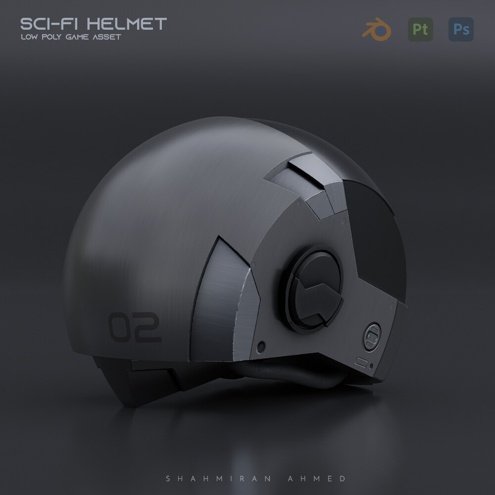 ArtStation - Sci-fi Helmet Low Poly Game Asset