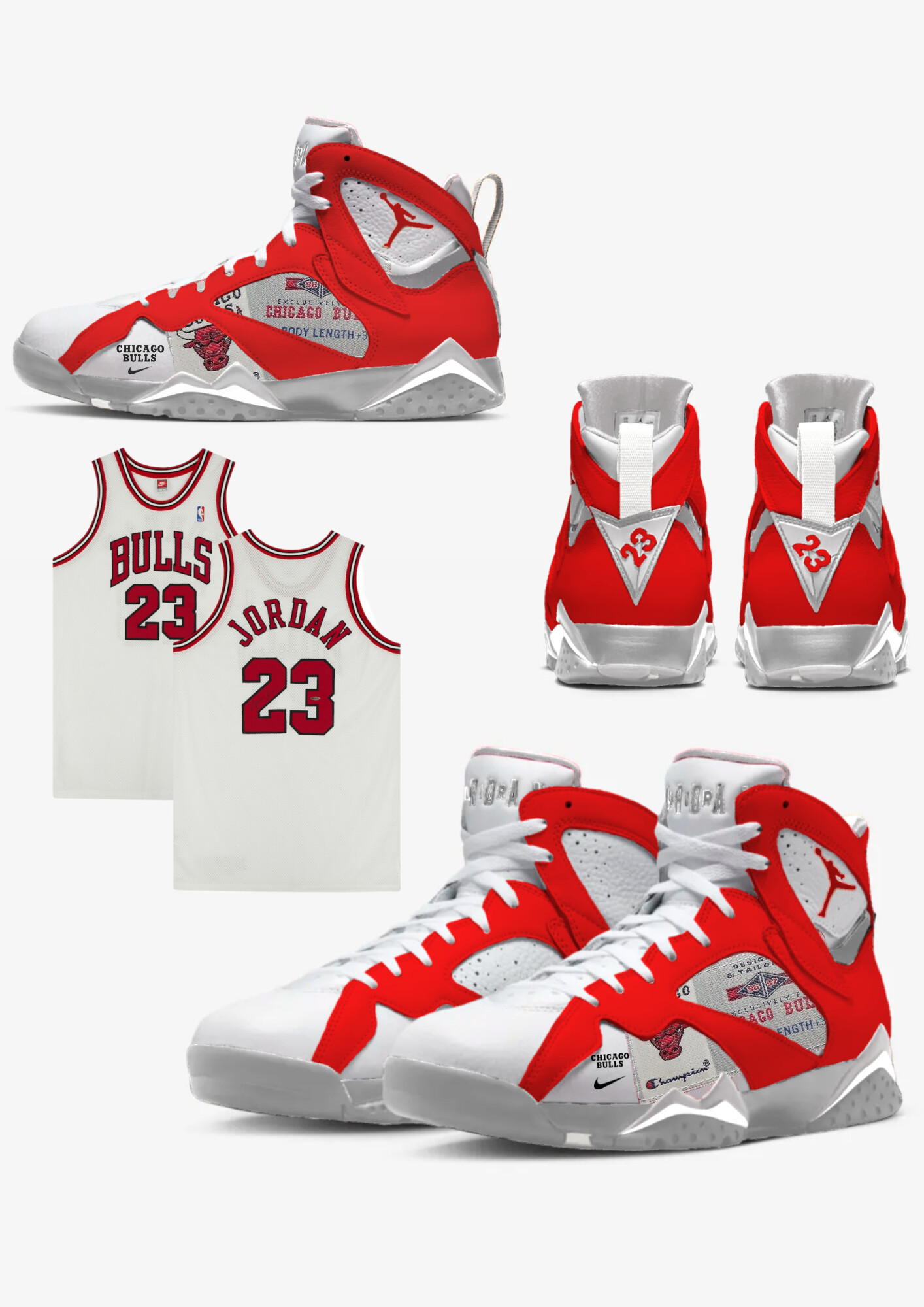 ArtStation - CHICAGO BULLS AIR JORDAN 7 RETRO