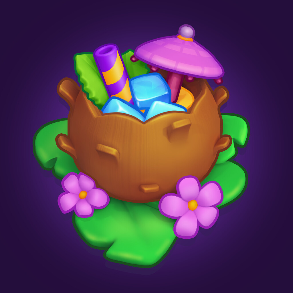 ArtStation - 3d to 2d Rendering Study / Coconut Drink