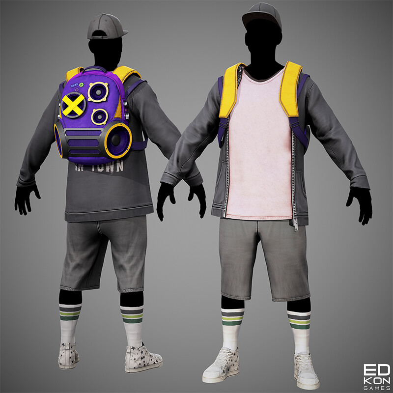 3D Artist - Rap Skin with Boombox Backpack
