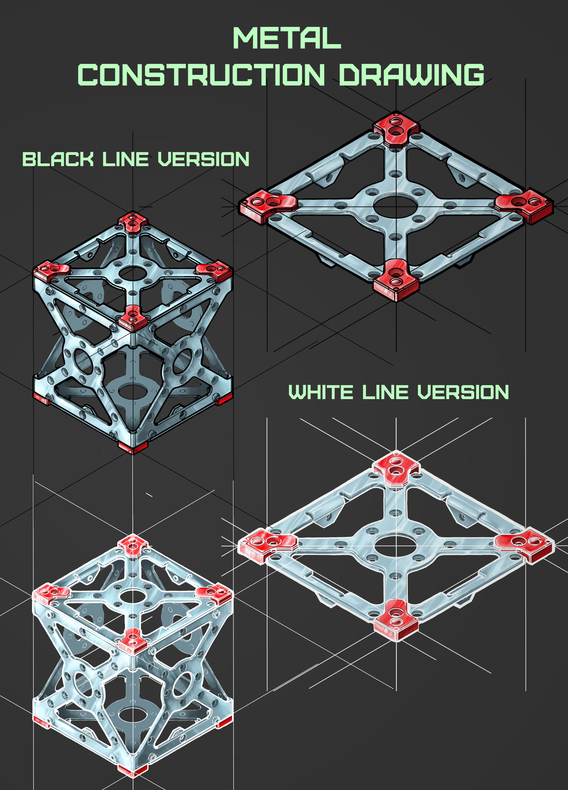 ArtStation - Metal construction drawing