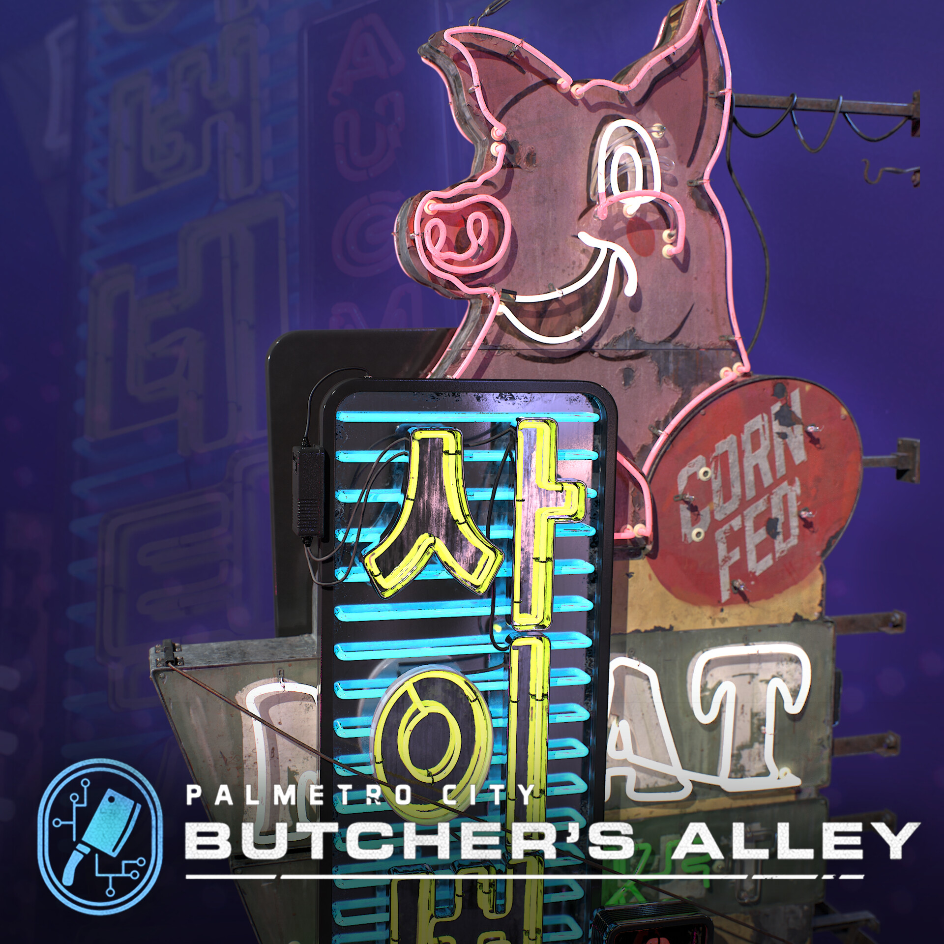 ArtStation - Butcher's Alley - Hero Sign - ArtStation Learning