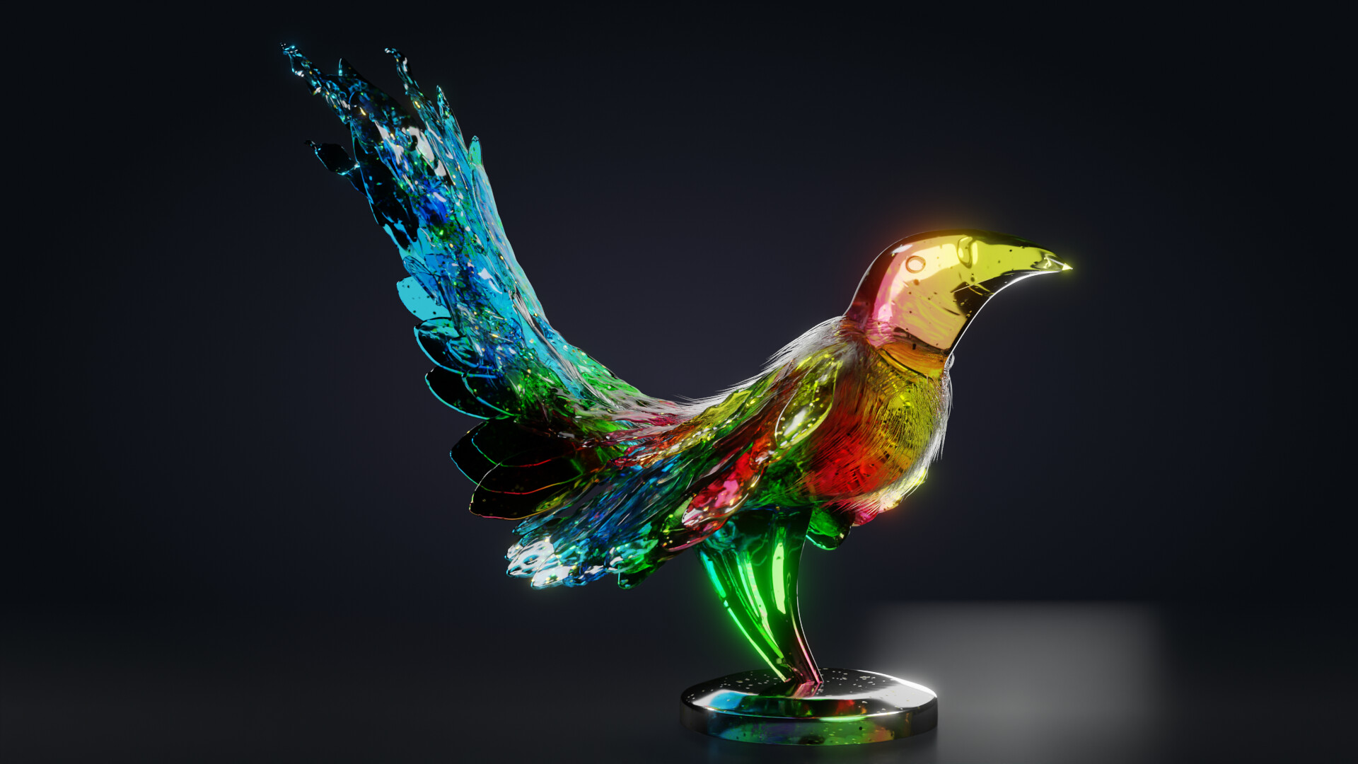 ArtStation - Generative AI to 3D glass bird model
