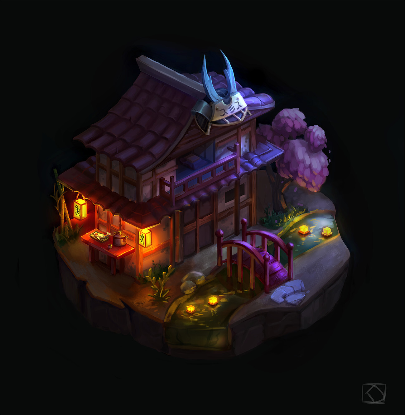 ArtStation - Isometric house (Japan)