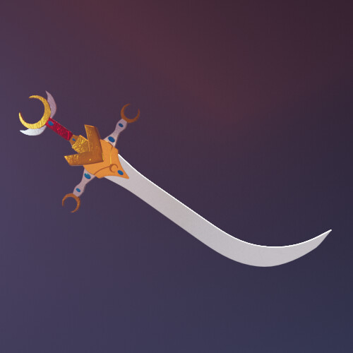 ArtStation - "Silverlight" - 3D Fantasy Shamshir Prop