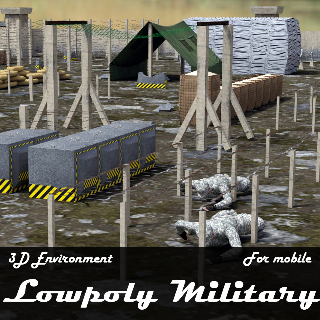 ArtStation - 3D Environment Lowpoly Military for mobile