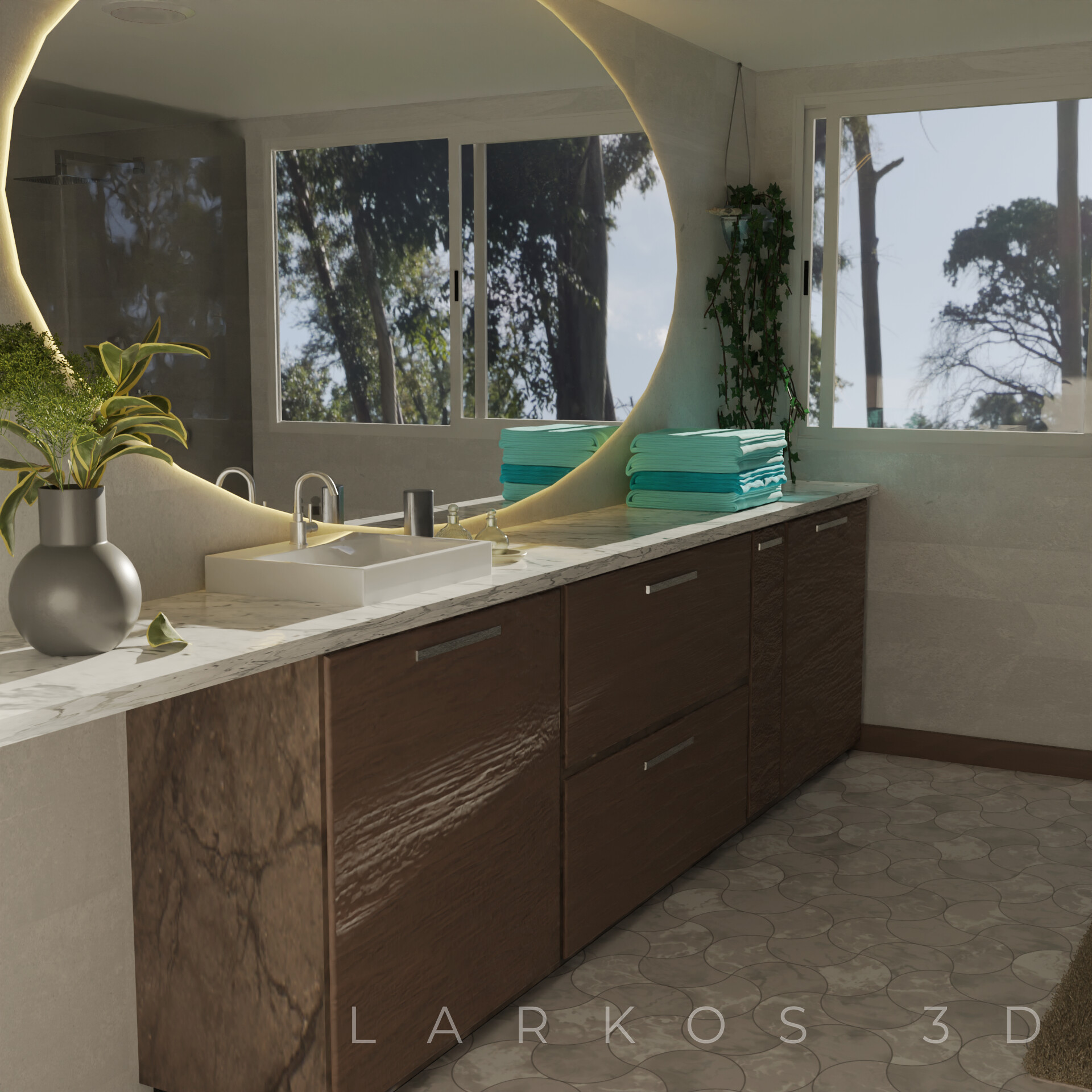 ArtStation - Modern Bathroom Day and Night
