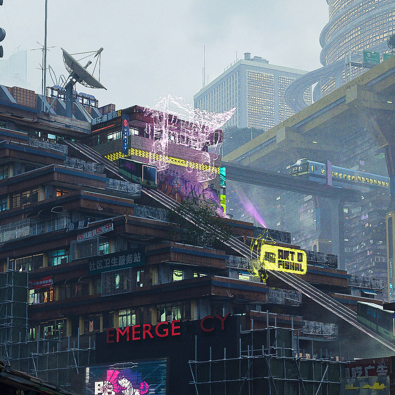 ArtStation - The FOG city | A cyberpunk city