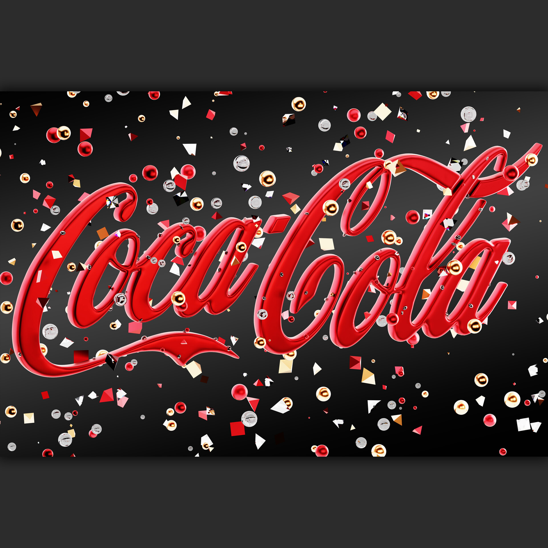 ArtStation - COCA COLA LOGO USING SOLIDWORKS, 3DSMAX AND CORONA RENDERER