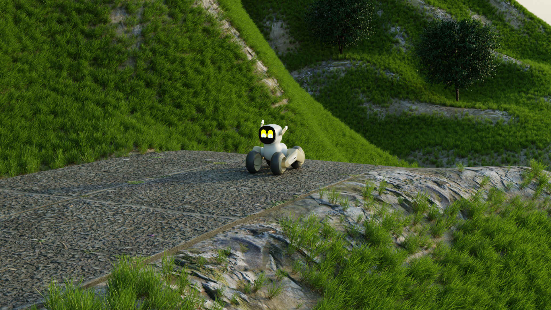 ArtStation - Wheeled Robot in Mountains