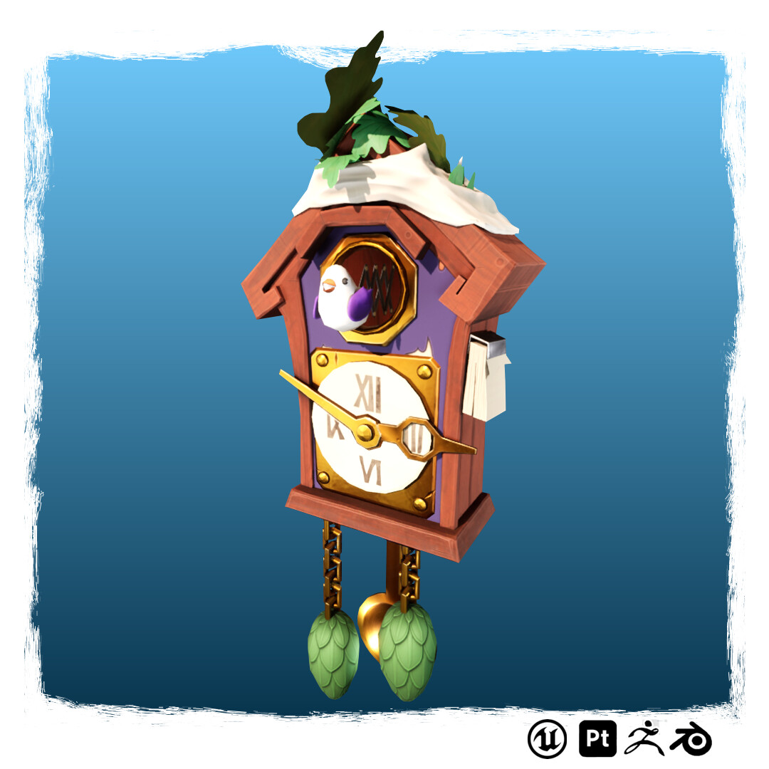 ArtStation - 3D Stylized Cuckoo Clock.