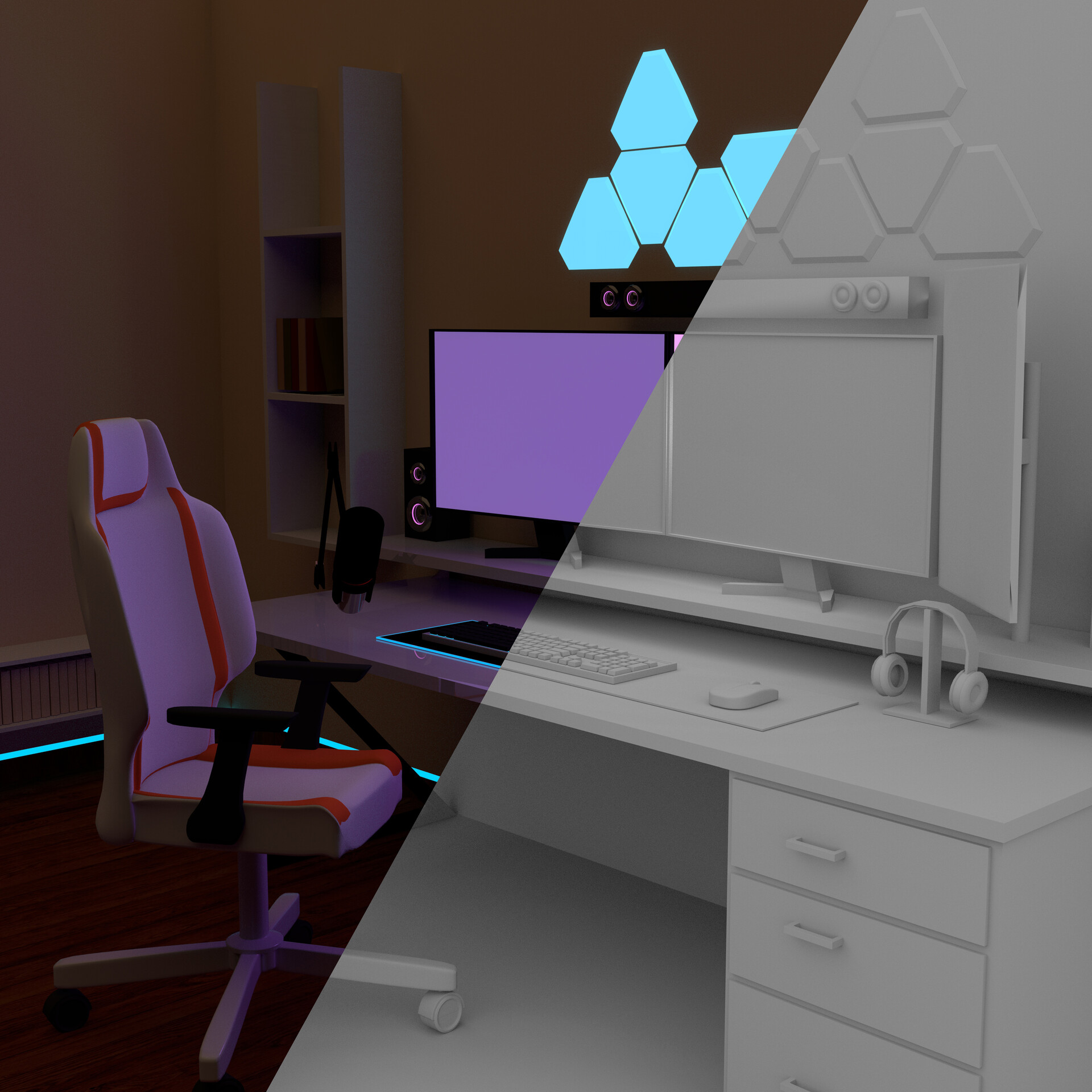 ArtStation - Isometric 3D room model in Maya