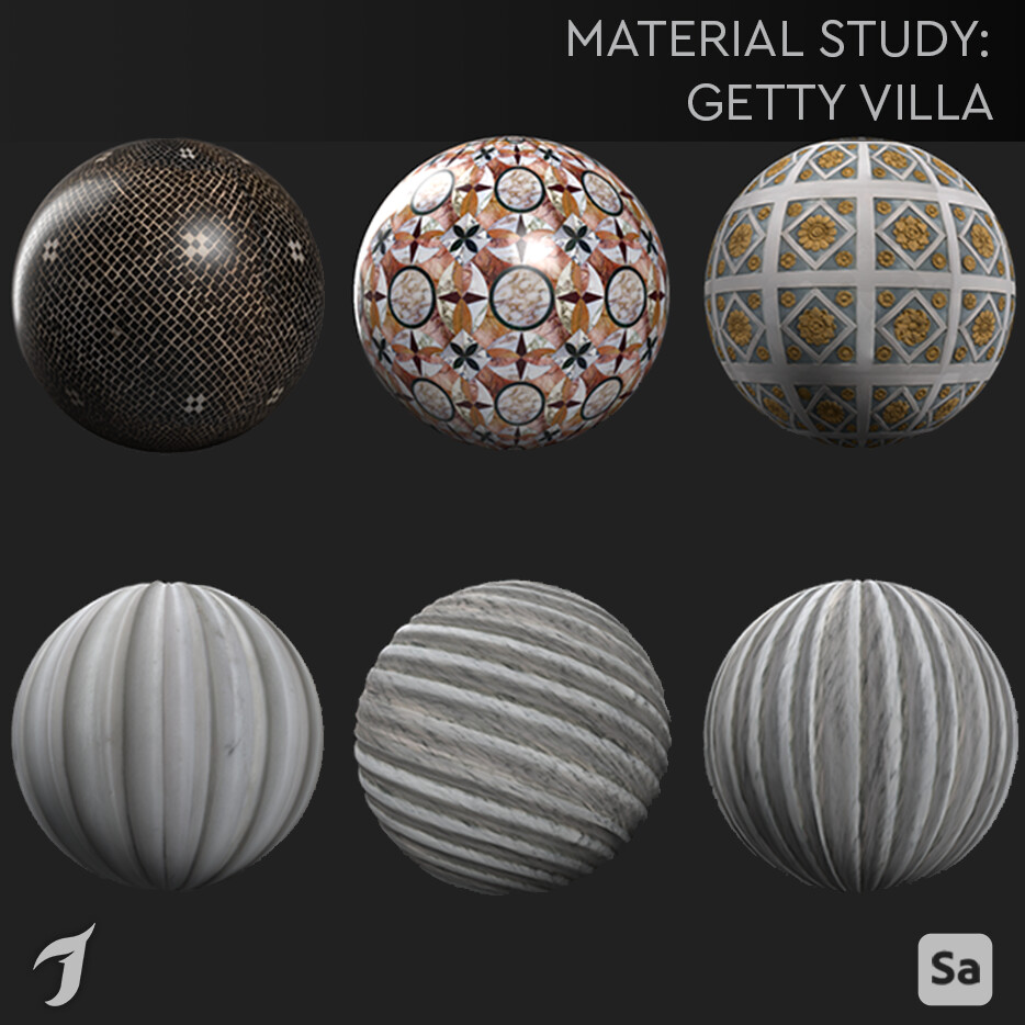 ArtStation - Material Study: Getty Villa