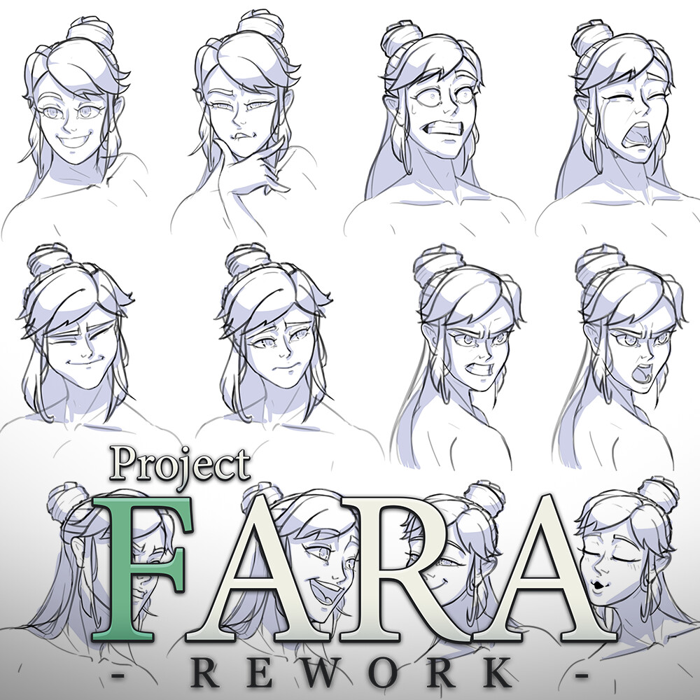 ArtStation - Expression Sheet | Project Fara -Rework-