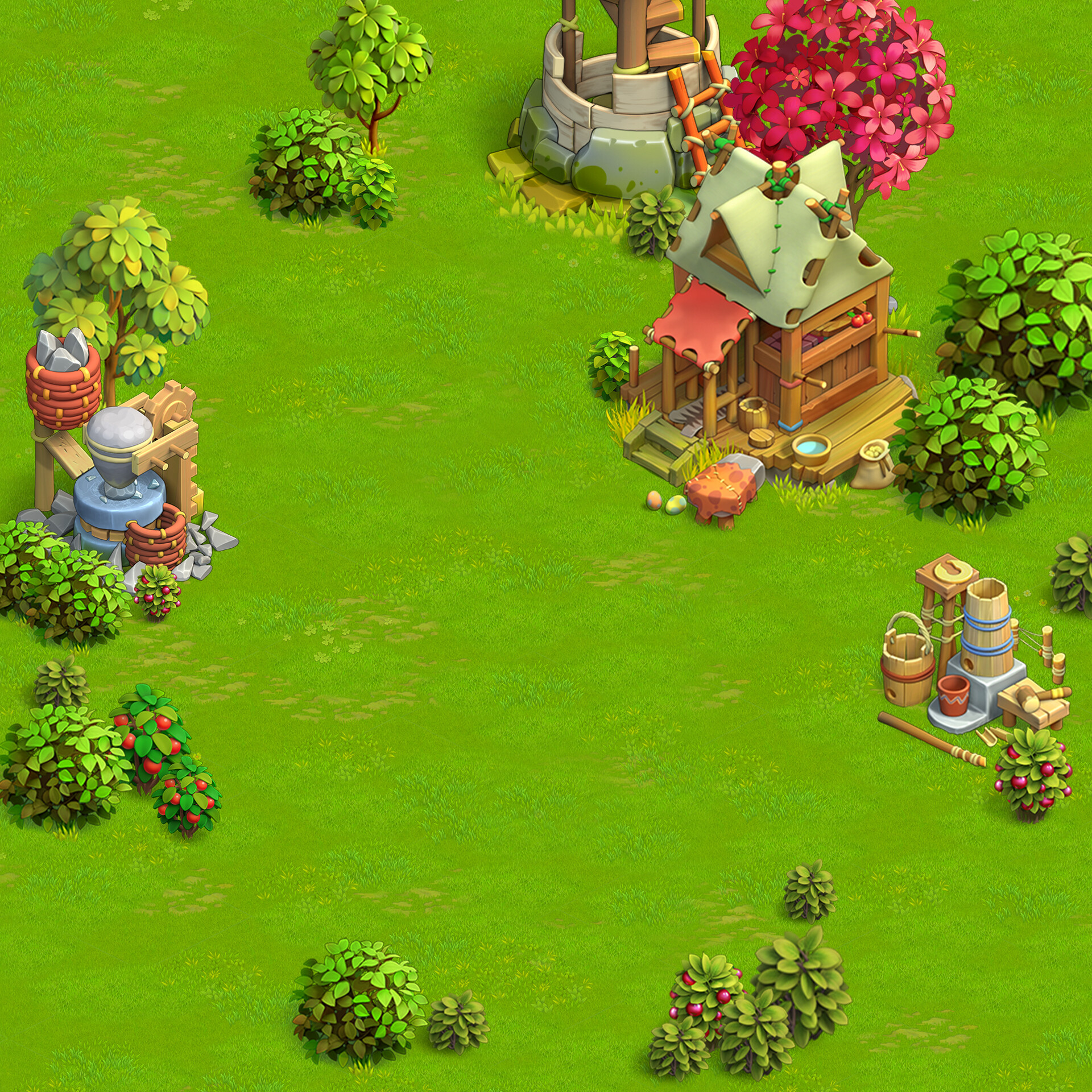 ArtStation - Animation of the appearance of buildings in Spine 2D