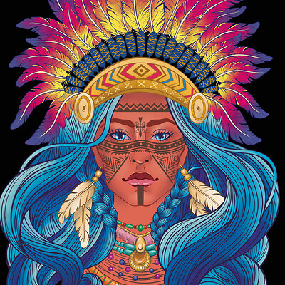 ArtStation - Portrait of Native American woman, commission illustration